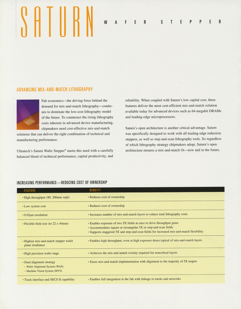 Ultratech Stepper - Saturn Stepper