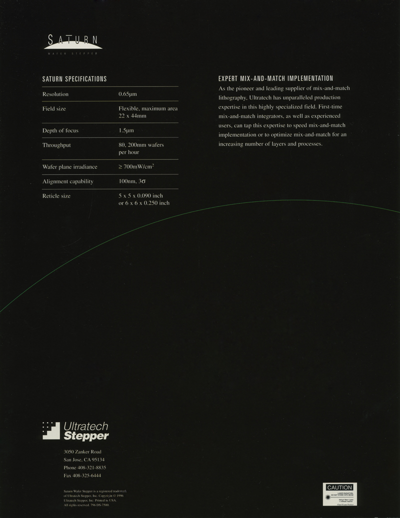 Ultratech Stepper - Saturn Stepper