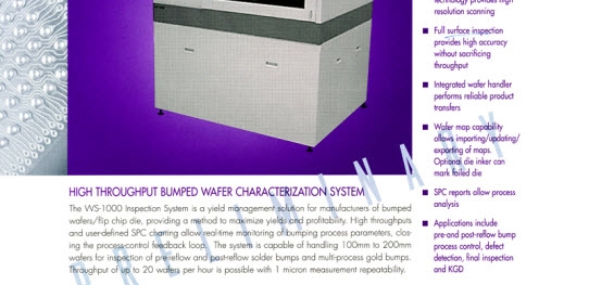 RVSI - WS-1000 Bumped Wafer Inspection System