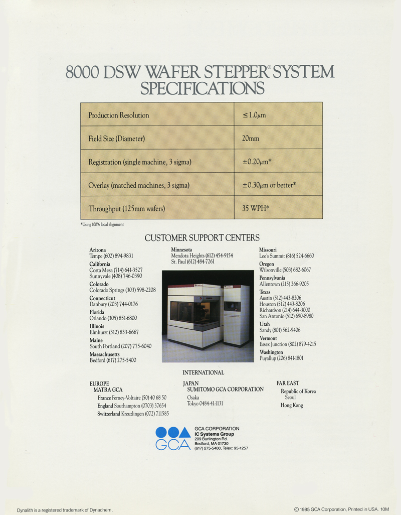 GCA - Model 8000 DSW Wafer Stepper