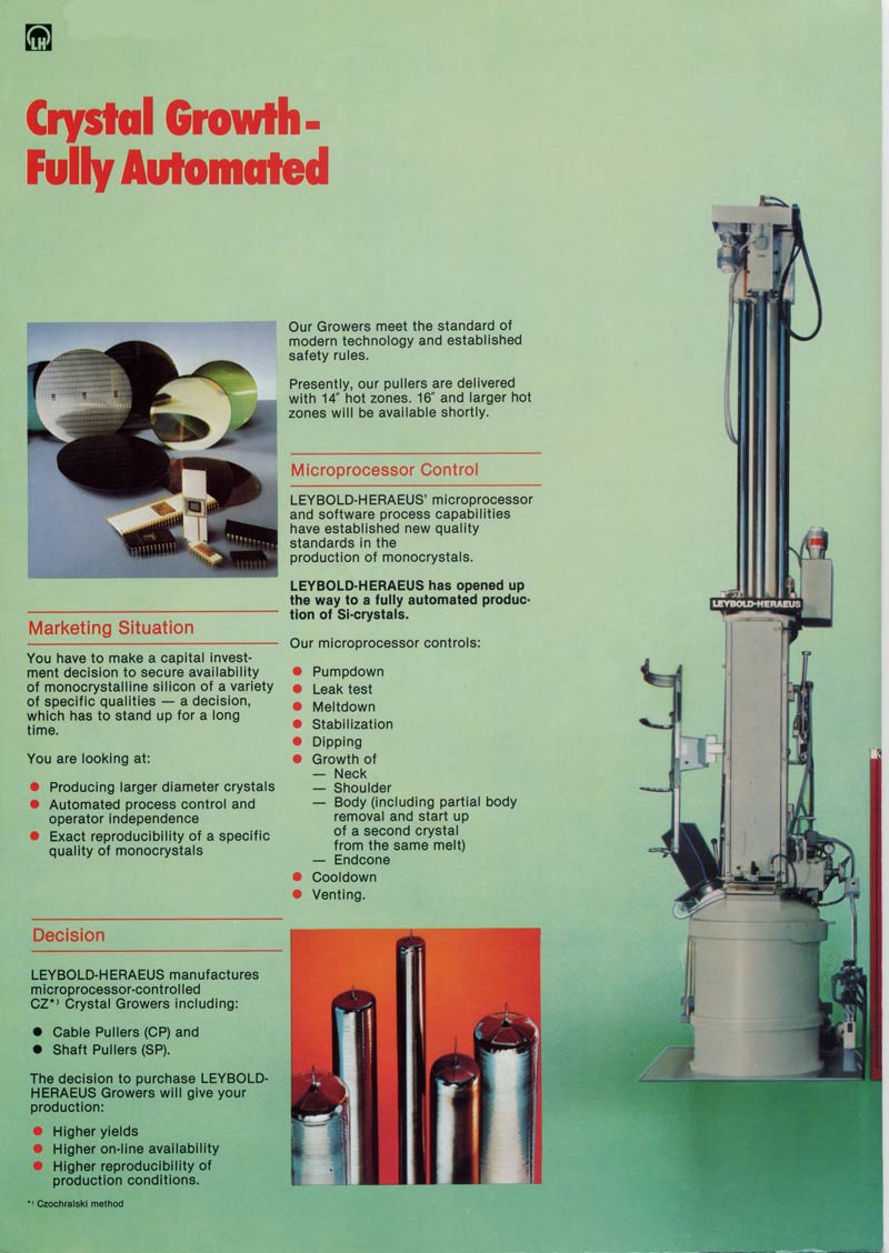 Leybold - Heraus-4 inch CZ crystal grower