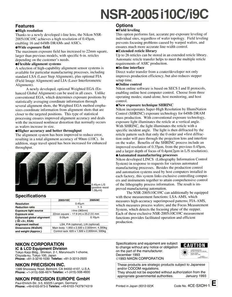 Nikon - NSR 2005 i10C/i9C i-line Stepper